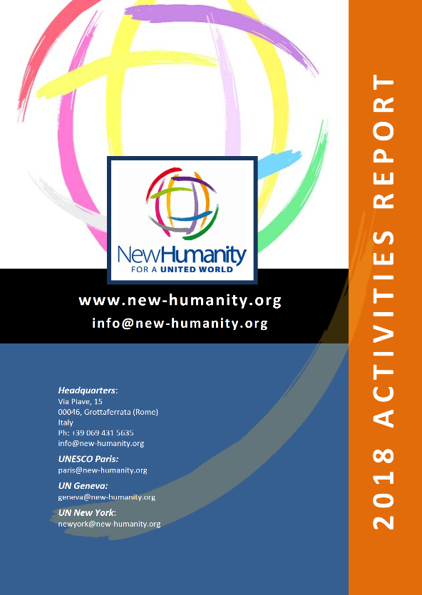 The New Humanity 2018 Activities Report is available | New Humanity