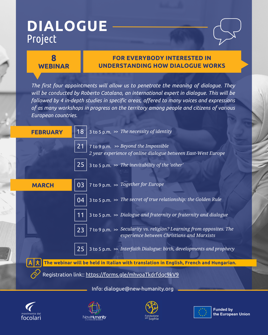 Project DialogUE: practising the art of dialogue | New Humanity